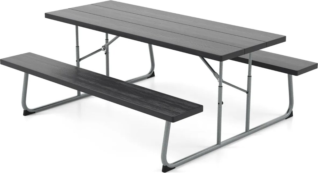 Costway Skládací piknikový stůl se 2 lavicemi Sada kempingového stolu 183 cm