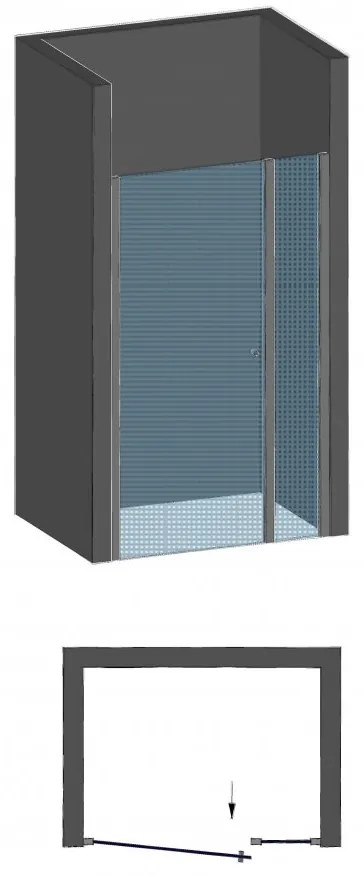 ARTTEC Jednokřídlé sprchové dveře do niky MOON C 7 grape sklo 91 - 96 x 195 cm XMOO0037