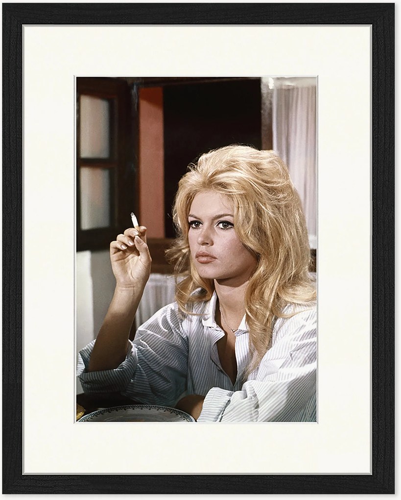 Ručně vyrobená zarámovaná fotografie Brigitte Bardot