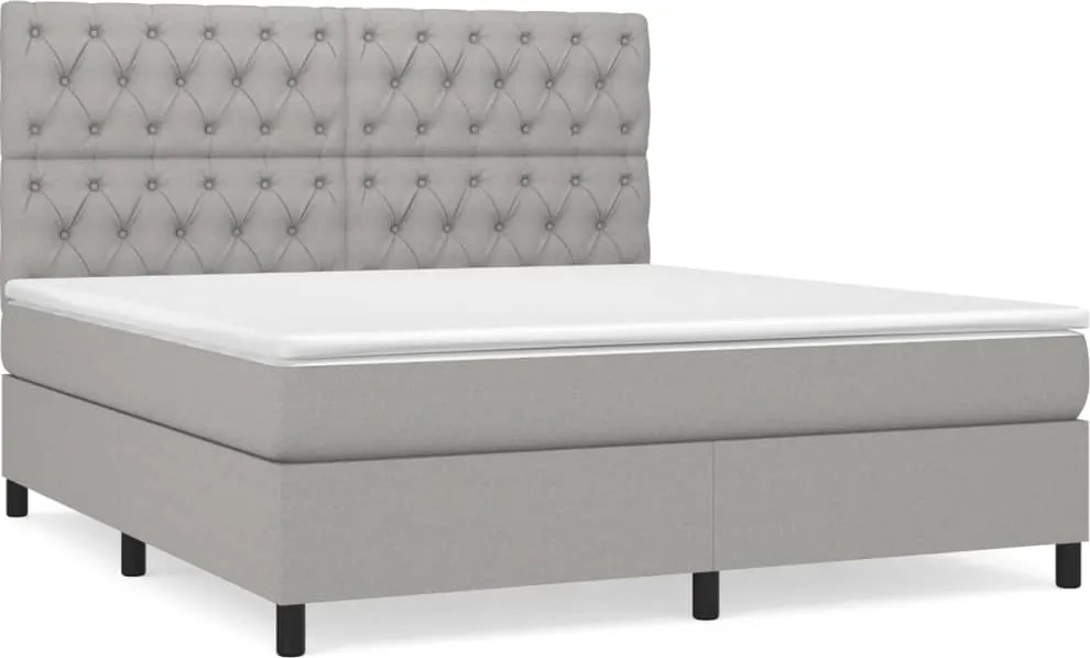 Box spring postel s matrací světle šedá 160 x 200 cm textil 3142025