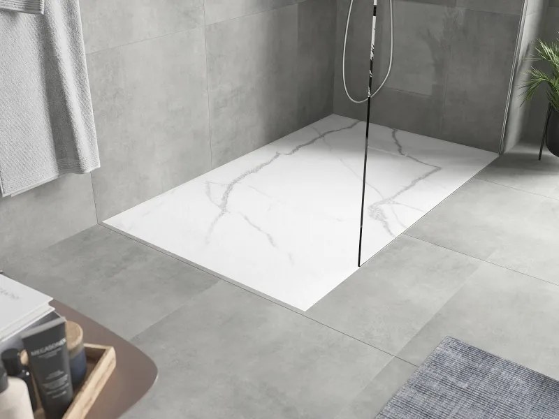 Mexen Hugo, obdélníková sprchová vanička, SMC, 160x80cm, imitace kamene – bílá, 42158016
