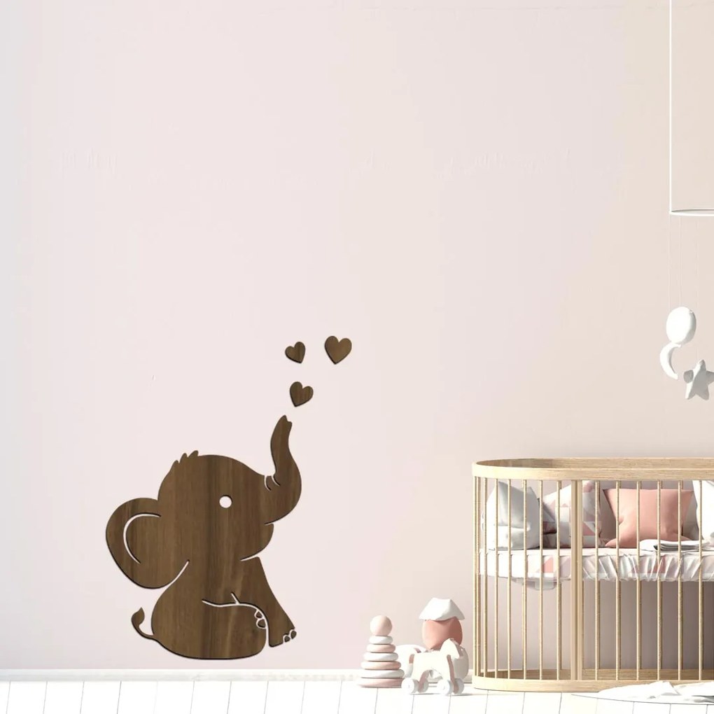 dřevo života Dřevěná dekorace BABY SLON Zvolte barvu dekoru: Ořech, Rozměry šxv (cm): 40x50