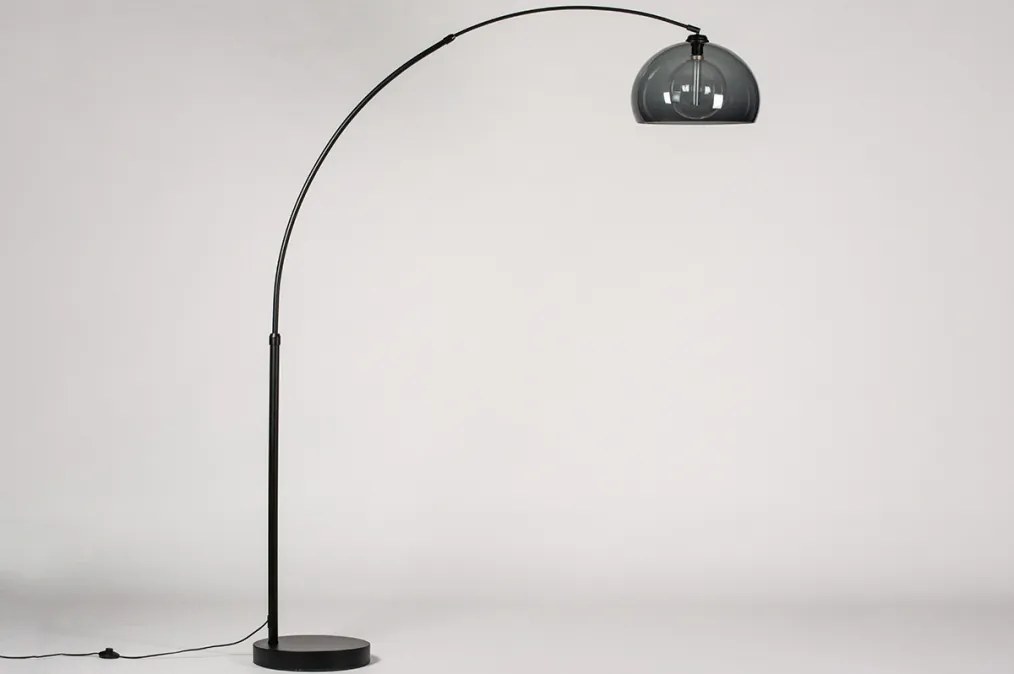 Stojací oblouková lampa Adamo Deep Grey Smoke