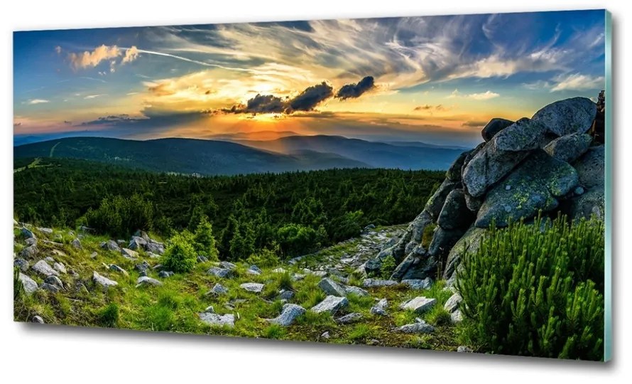 Wallmuralia Foto obraz skleněný horizontální Horské panorama 100x50