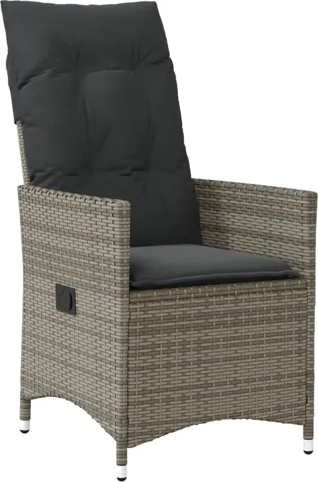 3dílný bistro set s poduškami šedý polyratan 3276735