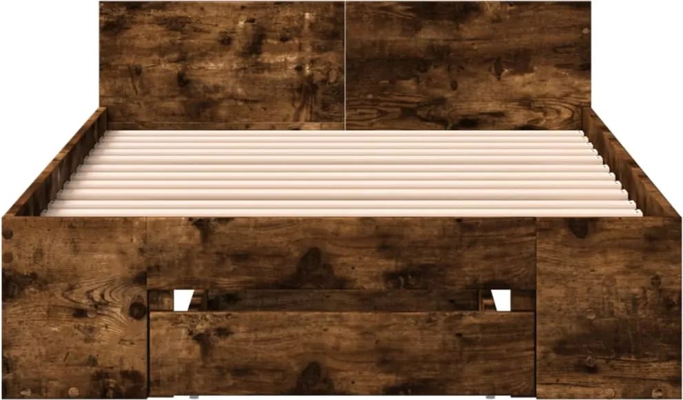 Rám postele se zásuvkou kouřový dub 100x200 cm kompozitní dřevo 3280794