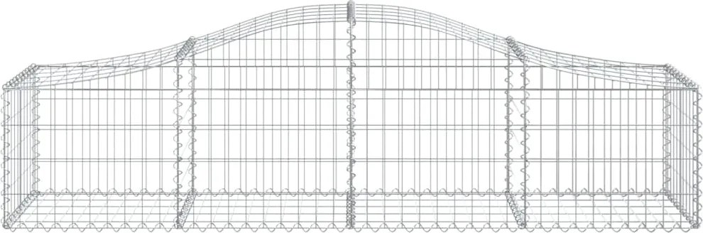 Klenuté gabionové koše 4 ks 200x50x40/60 cm pozinkované železo 3145579