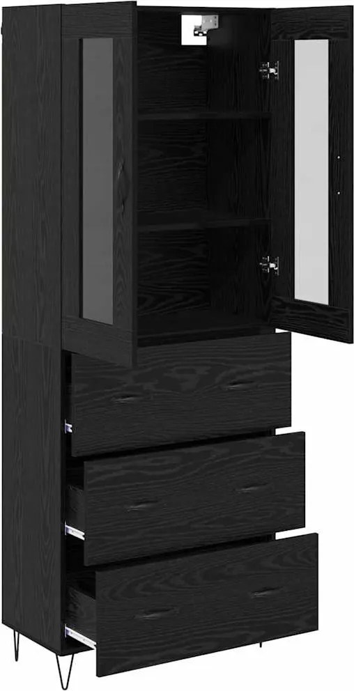 Vysoký bufet Černý dub 69,5 x 34 x 90 cm Kompozitní dřevo 3402713