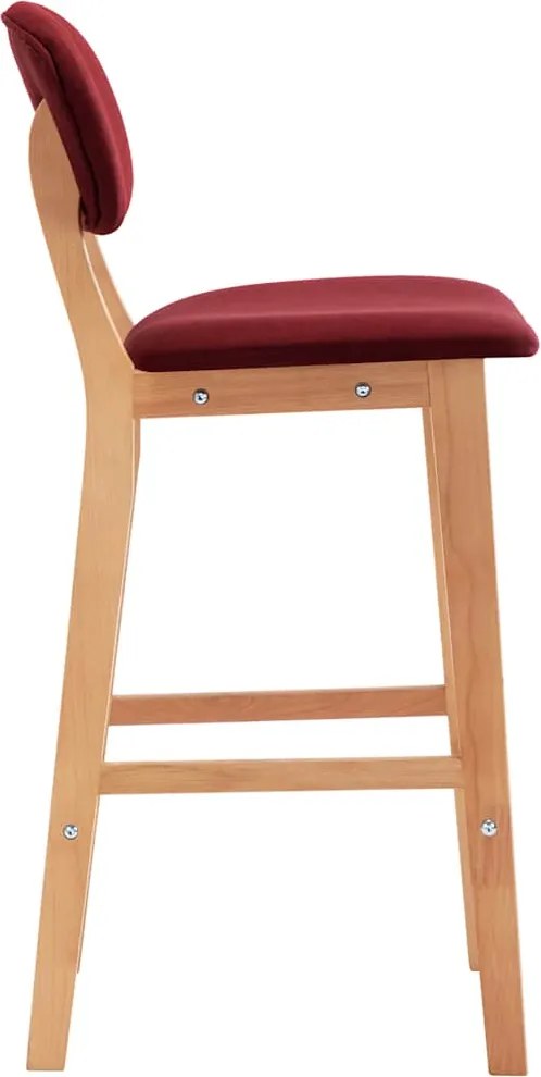 Barové židle 2 ks vínové textil 289375