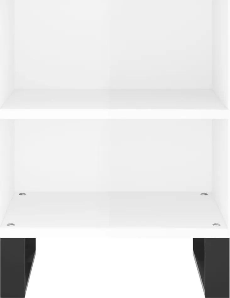 vidaXL Noční stolek 40 x 30 x 50 cm kompozitní dřevo [826802] Barva: bílá s vysokým leskem