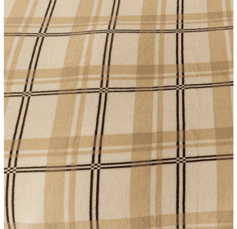 Mikroplyšové povlečení PLAID krémové Rozměr povlečení: 70 x 90 cm | 140 x 220 cm