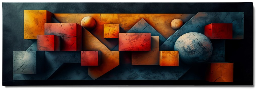 Obraz na plátně - Morseovy kvádry FeelHappy.cz Velikost obrazu: 60 x 20 cm