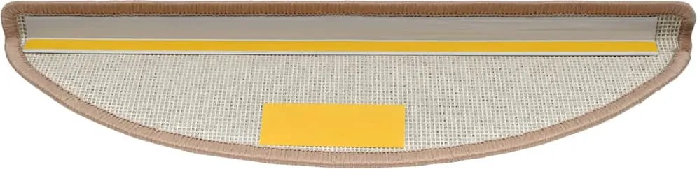 Schodové rohože 20 ks 56 x 17 x 3 cm světle hnědé půlkulaté 3365783