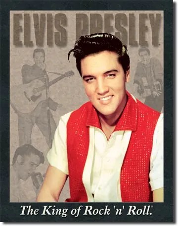 Plechová cedule Elvis Portrait, 32 x 41cm