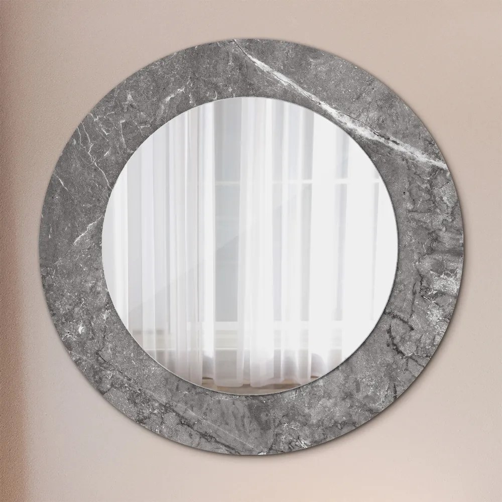 Kulaté zrcadlo rám s potiskem Rustikální mramor