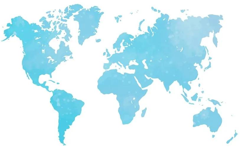 Samolepící tapeta mapa světa v modrém odstínu - 150x100 cm
