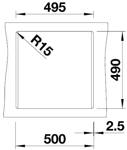 Blanco Dalago 5, silgranitový dřez 515x510x190 mm, 1-komorový, antracitová, BLA-518521