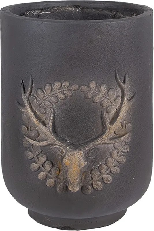 Granitový antik obal na květináč s jelenem Deer - Ø 23*31 cm