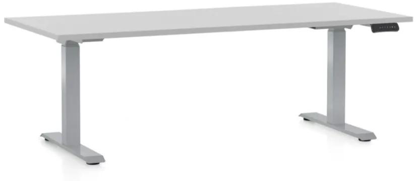 Výškově nastavitelný stůl OfficeTech D, 180 x 80 cm - šedá podnož Barva: Buk