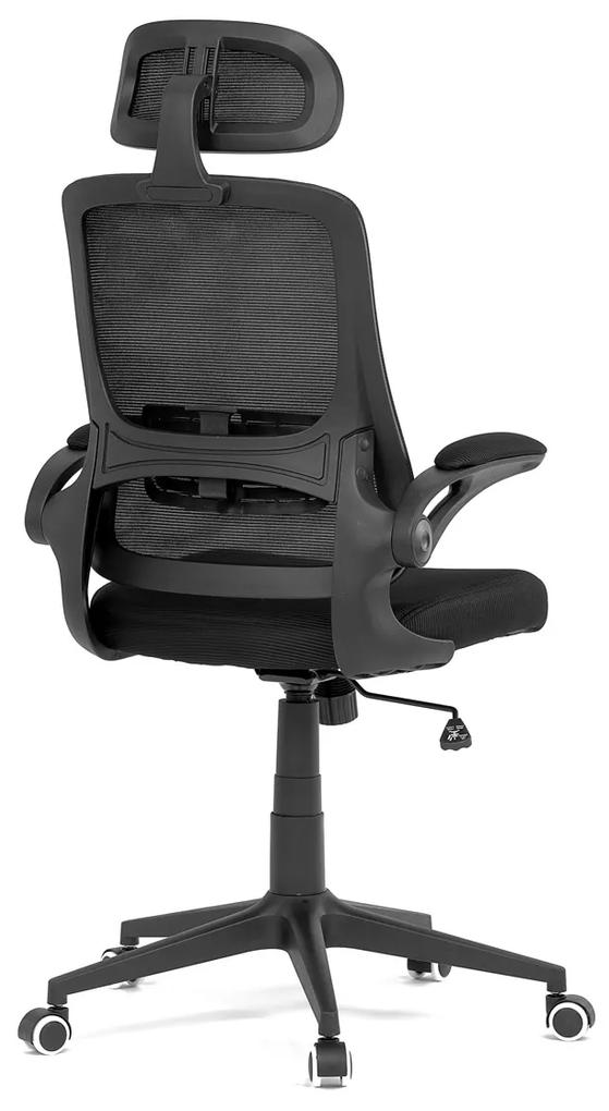 Židle kancelářská, černá mesh, plastový kříž