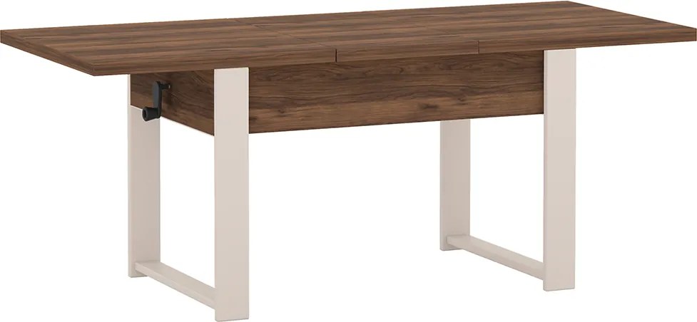 Rozkládací polohovací konferenční stolek HOGO 3v1 | 120-157x62,5-74,5x67 cm | síla horní desky 32 mm | ořech/nohy kašmír