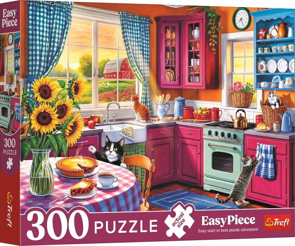 TREFL PUZZLE Easy Piece Ráno v kuchyni 60x40cm 300 dílků skládačka tr23102