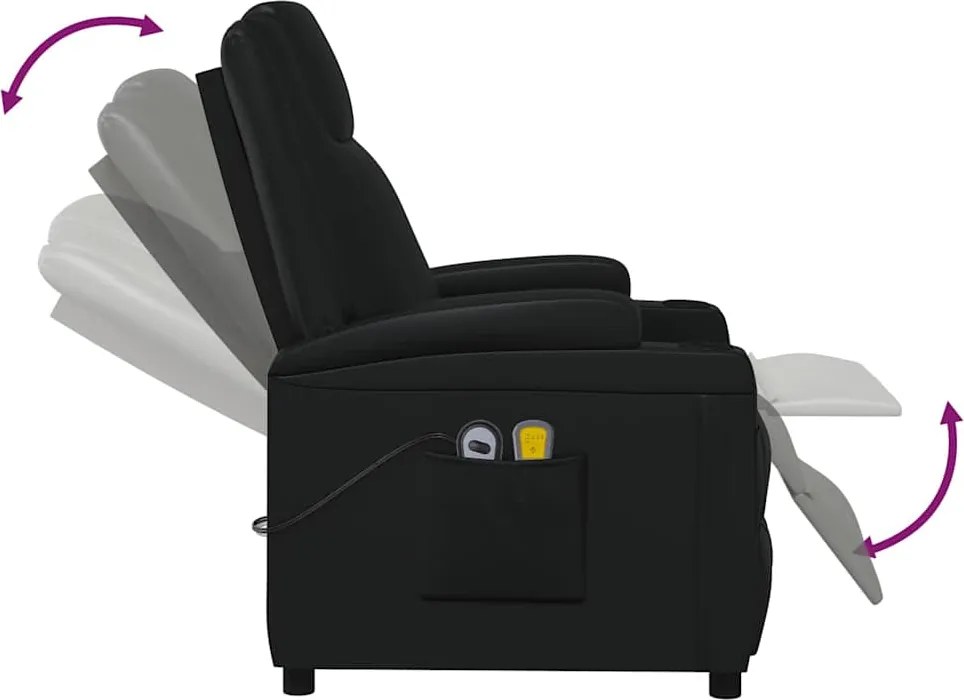 Elektrické masážní křeslo černé umělá kůže 3073795