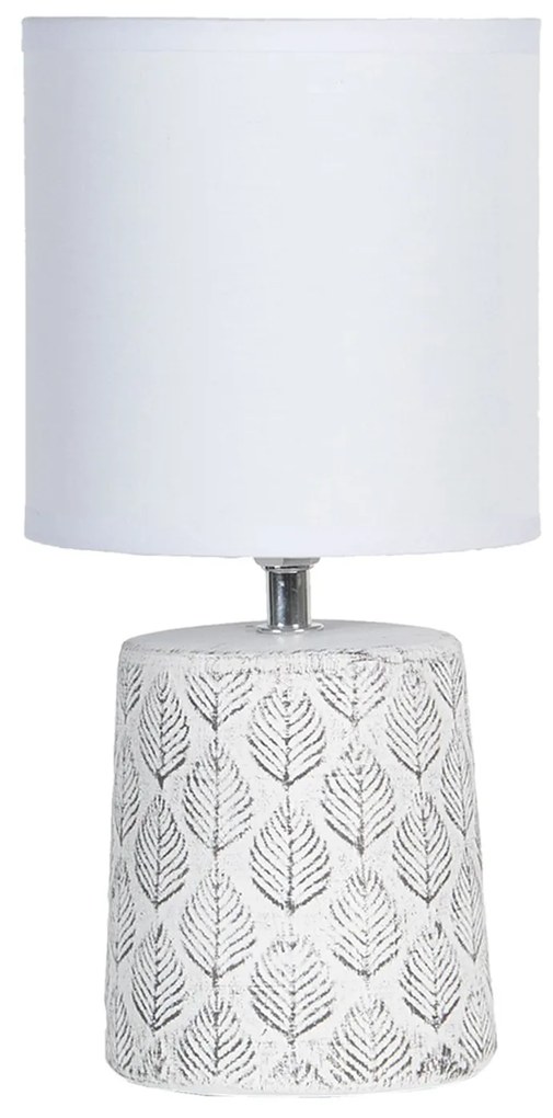 Stolní lampa s listy a bílým stínidlem - Ø  15*31 cm E14/max 1*40W