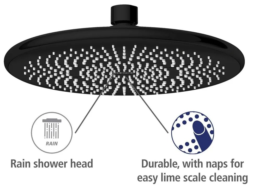 Černý sprchový set z nerezové oceli 120 cm Water Saving – Wenko