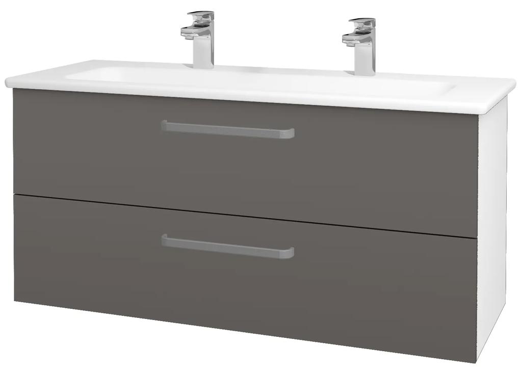 Dřevojas Koupelnová skříň GIO SZZ2 120 Varianta: N01 Bílá lesk / Úchytka T02 / N06 Lava