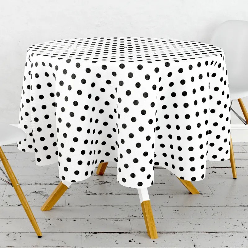 Ubrus PVC kulatý M-097A - Puntíky (různé velikosti)