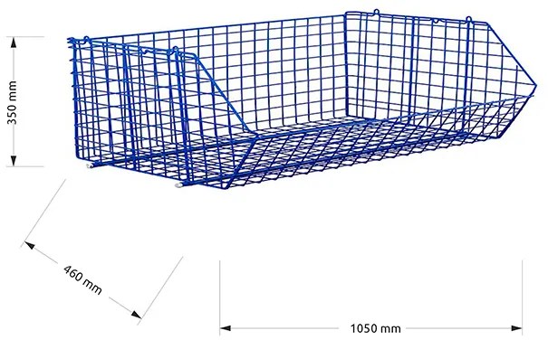 Stohovatelný koš s otevřenou čelní stranou 1050×460×350 mm