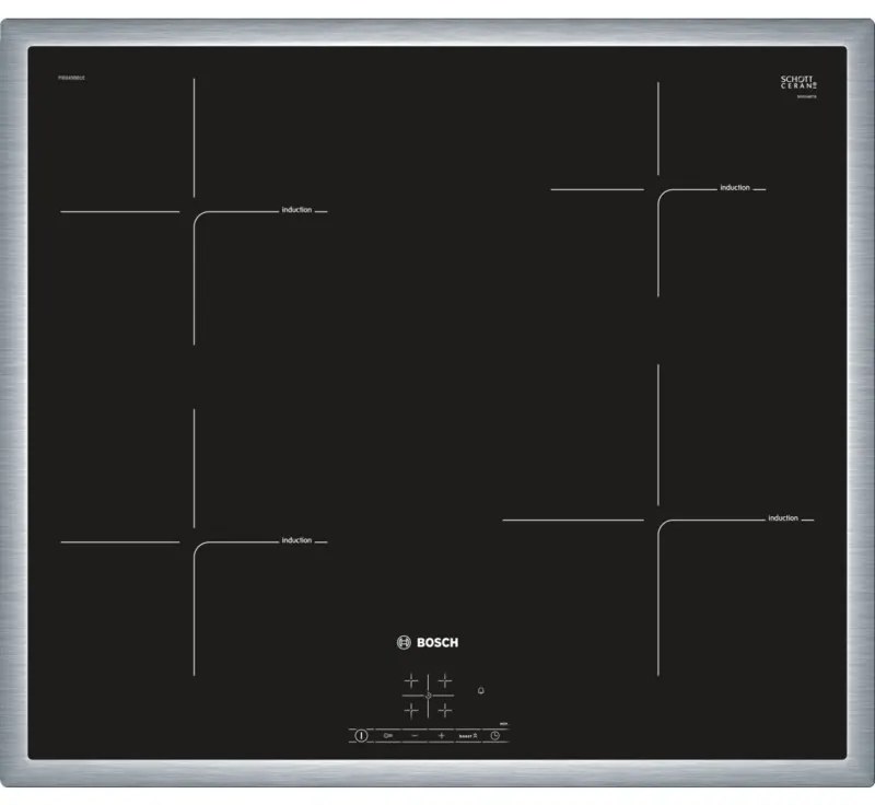 Bosch PIE645BB1E indukční deska s rámečkem nerez, 60 cm, černá