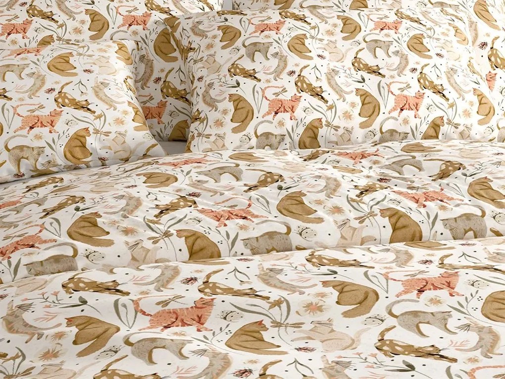 Polybavlněné povlečení WILD CATS barevné Rozměr povlečení: 70 x 90 cm | 140 x 220 cm