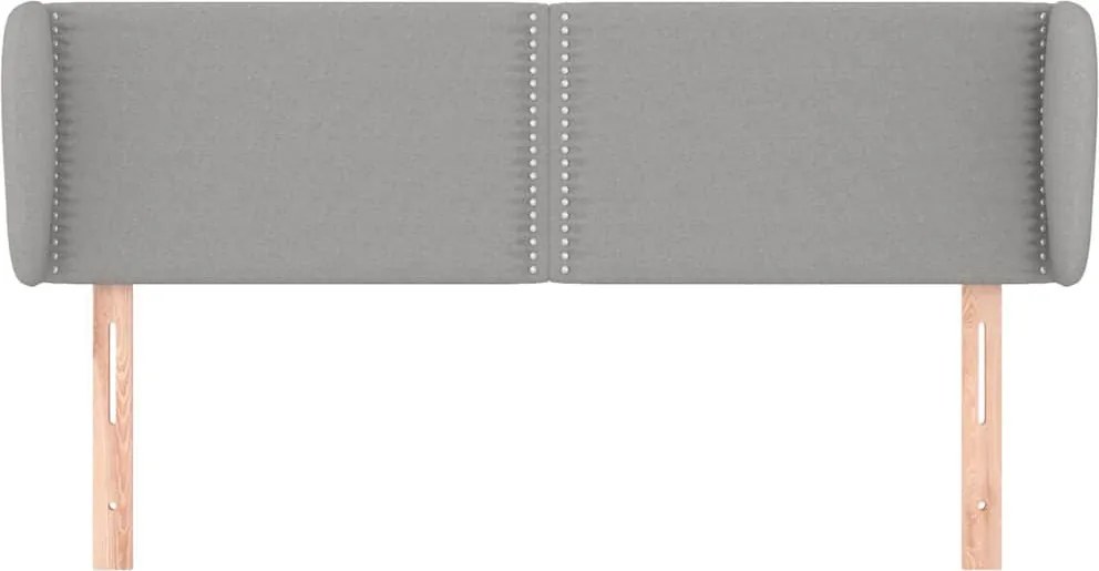 Čelo postele typu ušák světle šedé 147x23x78/88 cm textil 3117002