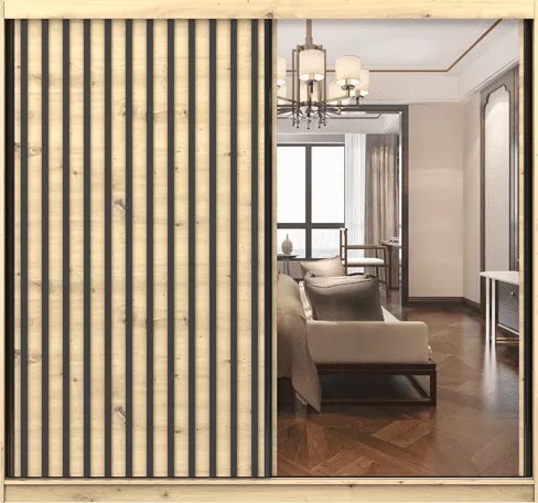 IDZ Šatní skříň WERONA 2D, 233 cm Dub Artisan/Černá
