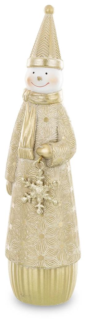 Vánoční figurka sněhulák ve zlaté barvě 156421