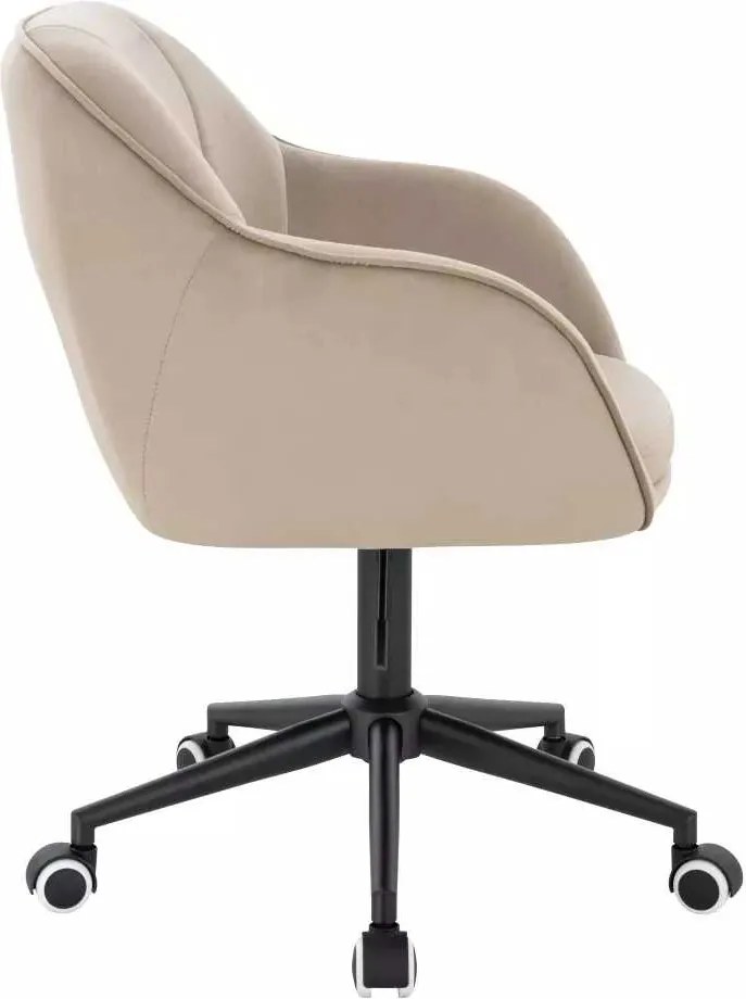 LuxuryForm DESIGN Otočná židle AVOLA VELUR na černé podstavě s kolečky - latte