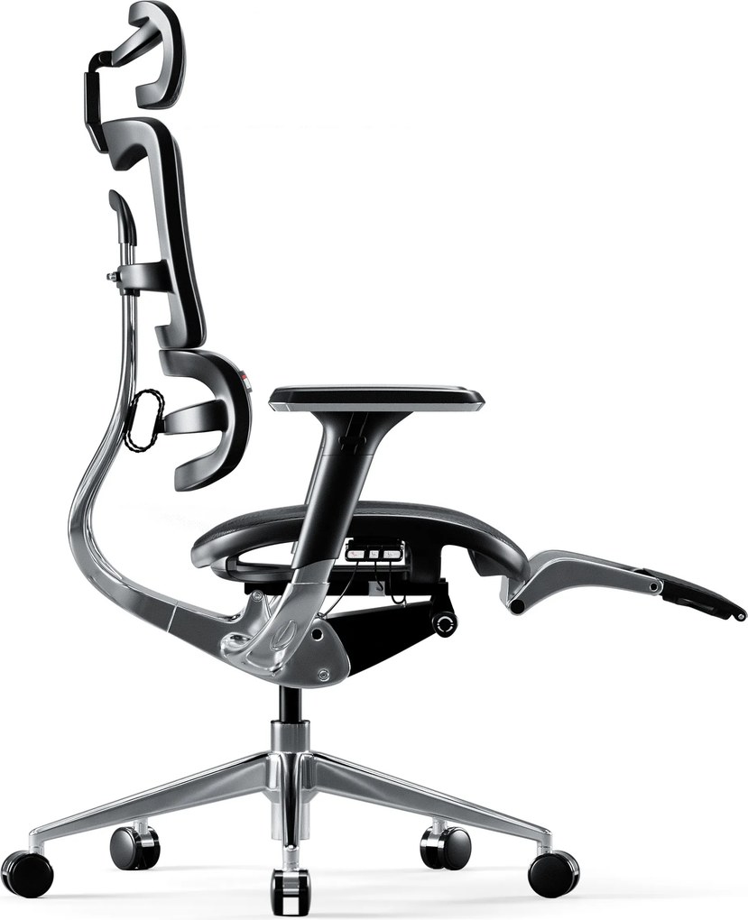 Ergonomická kancelářská židle s podnožkou Normal Size, černá: Diablo V-Master