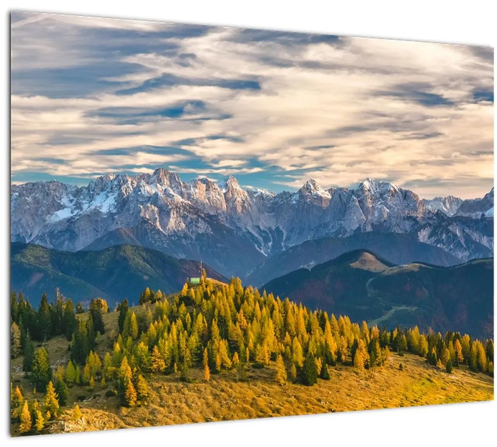 Skleněný obraz - horské panorama (70x50 cm)