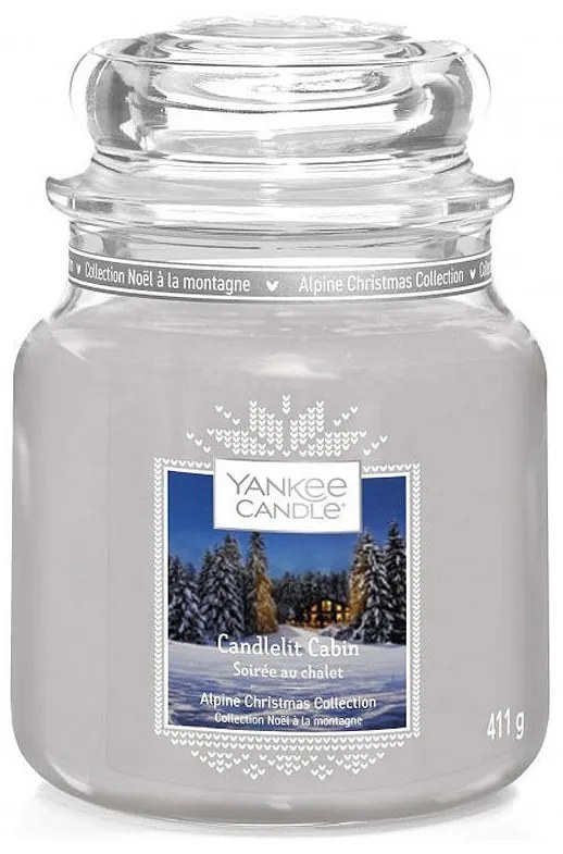 Yankee Candle - vonná svíčka Candlelit Cabin (Chata ozářená svíčkou) 411g