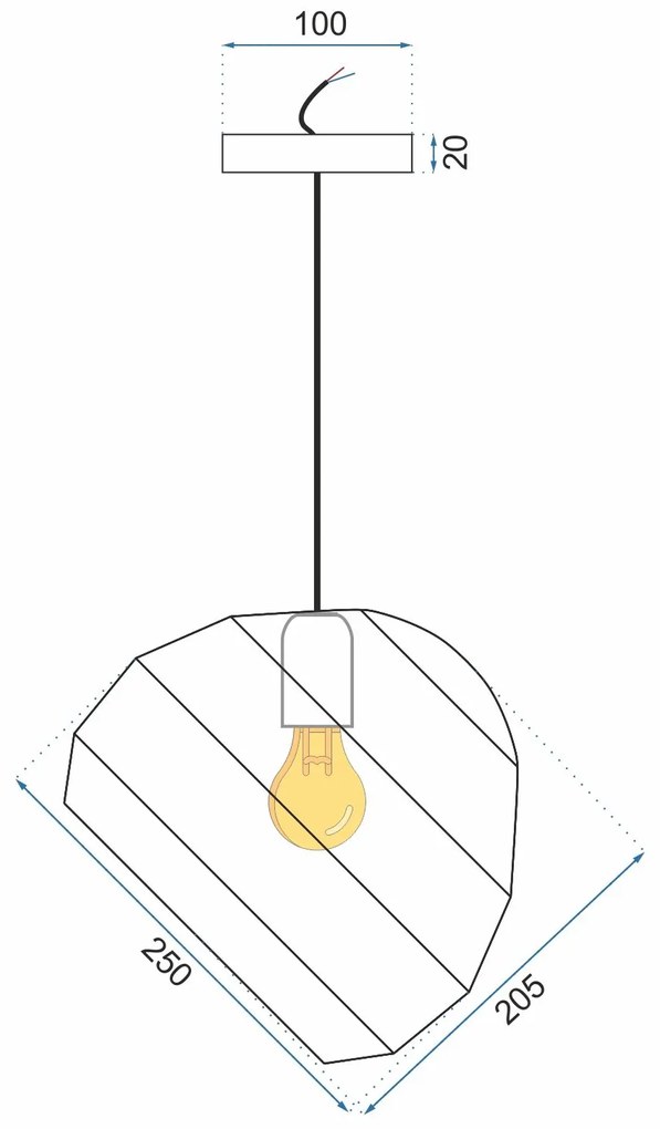 Toolight Závěsná stropní lampa s kuličkou APP381-1CP