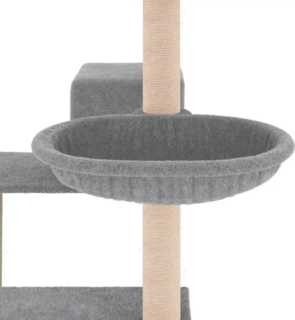 Škrabadlo pro kočky se sisalovými sloupky světle šedé 82,5 cm 172386