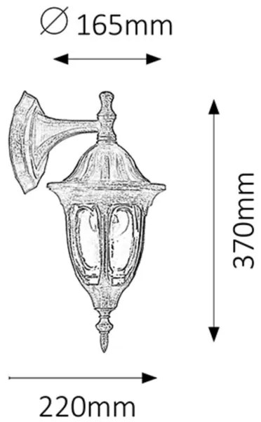 Rabalux 8371 - Venkovní nástěnné svítidlo MILANO 1xE27/60W/230V