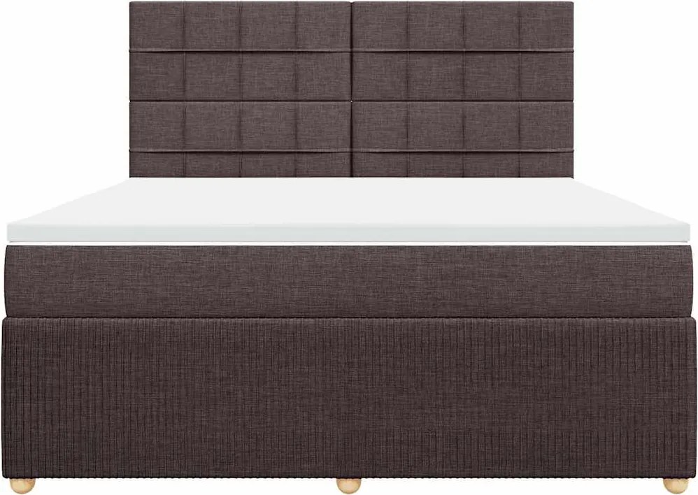 Box spring postel s matrací tmavě hnědá 180x200 cm textil 3294438