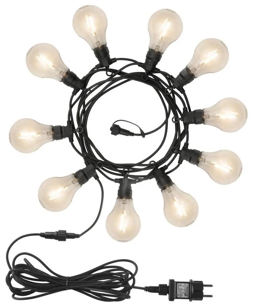 Retlux LED Venkovní dekorační řetěz 10xA60 7,5m IP44 teplá bílá FT0038