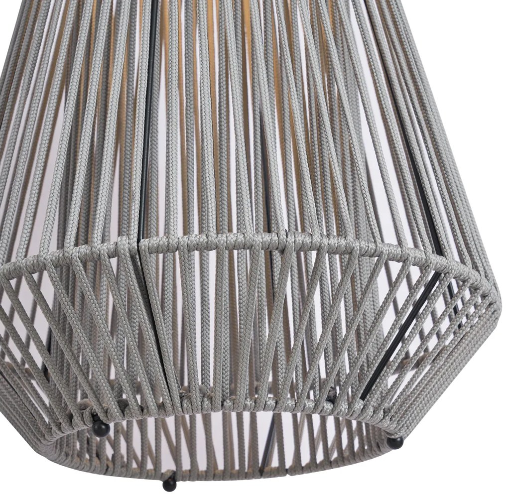 Bohemian stolní lampa šedá vč. LED 3-stupňové stmívatelné IP54 solární dobíjecí - Duca