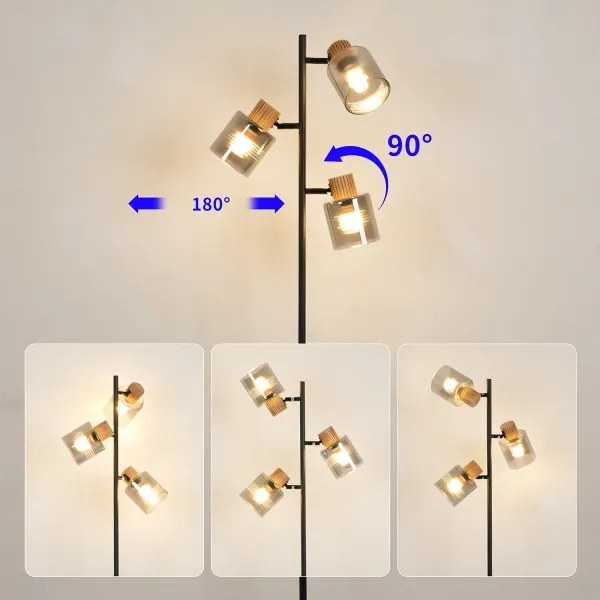 Brilagi - Stojací lampa HYGGE 3xE14/15W/230V kaučukovník/kouřová