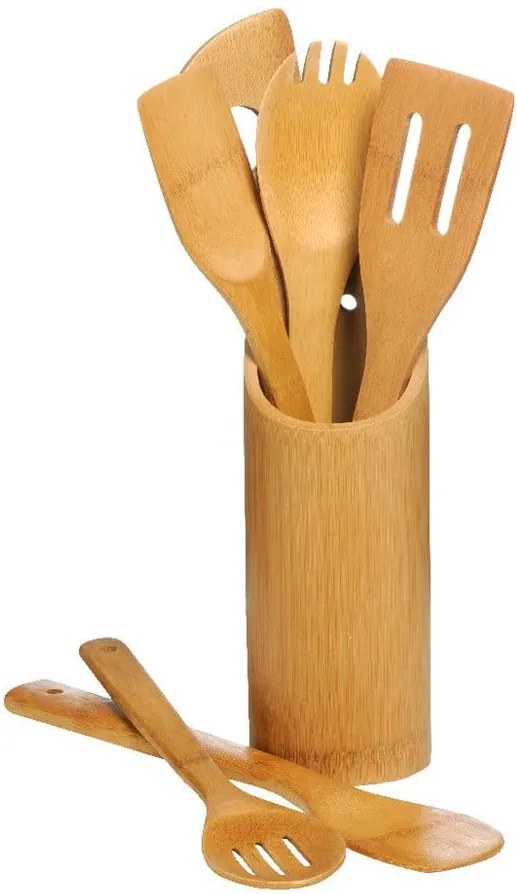 Sada 6 kuchyňských nástrojů s držákem z bambusu Premier Housewares Bamboo