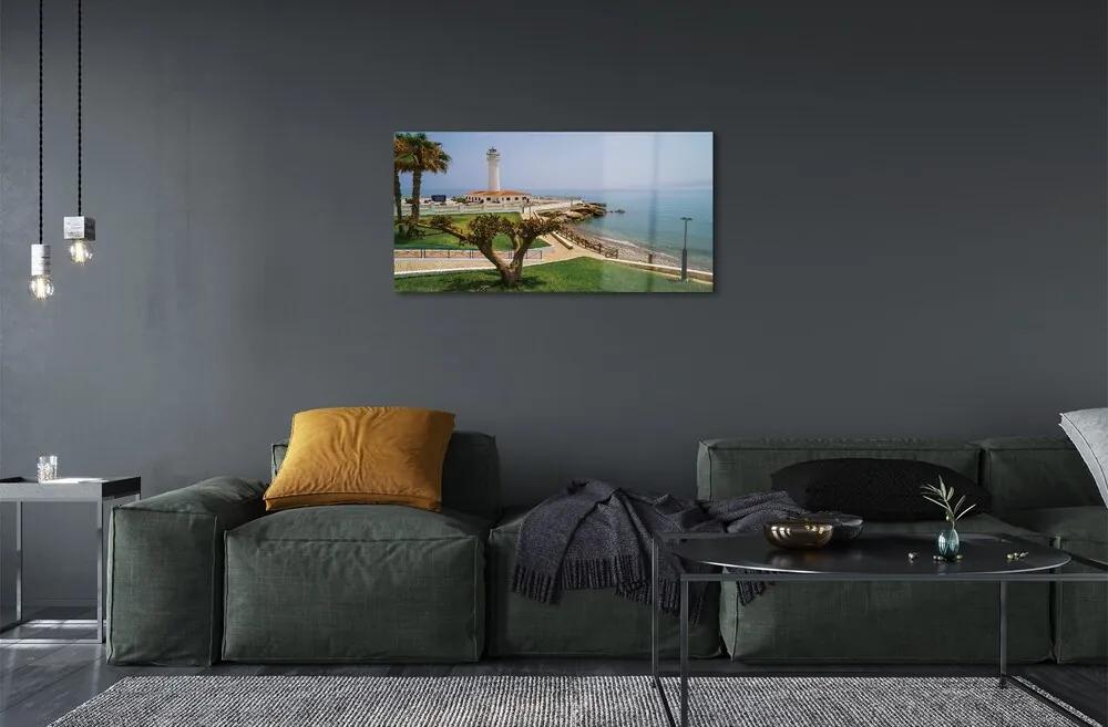 Obraz na skle Španělsko pobřeží maják 120x60 cm
